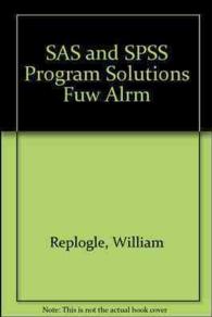 Books Kinokuniya: SAS and SPSS Program Solutions Fuw Alrm (4TH ...