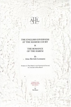 Books Kinokuniya: The English Governess At The Siamese Court & The ...
